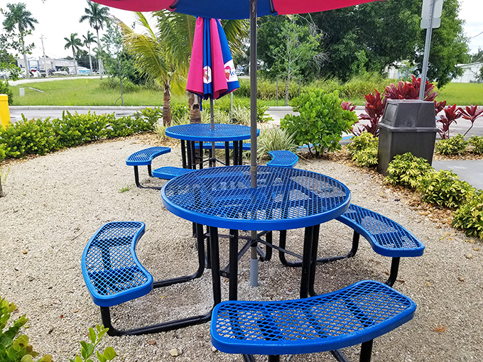 The outdoor seating area offers a chance to enjoy your frozen masterpiece in the Florida sunshine&mdash;because ice cream tastes better with a side of vitamin D.