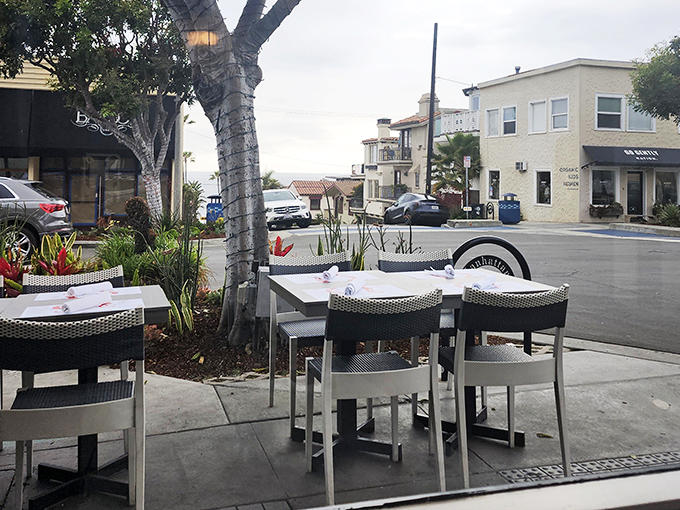 Outdoor seating lets you soak up California sunshine while savoring the ocean's finest daily offerings.