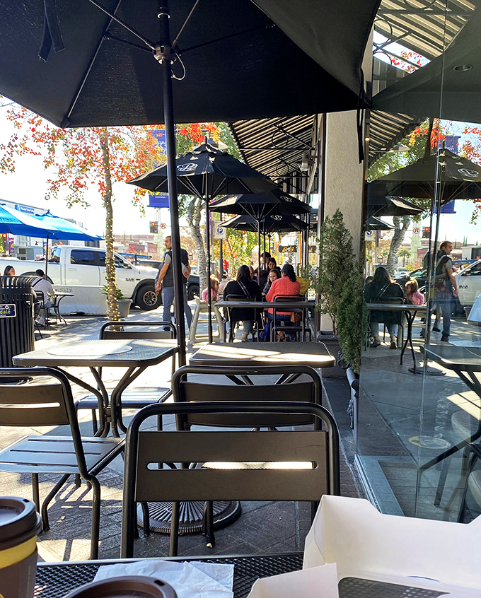 Outdoor seating offers al fresco dining where California sunshine enhances every delicious bite of steak.
