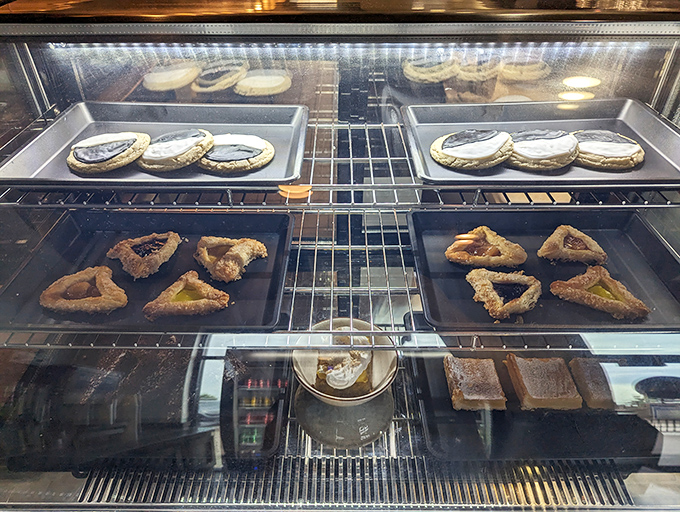 Behind glass, these pastries wait patiently for their moment to shine &ndash; traditional treats that transport you straight to a Brooklyn bakery.