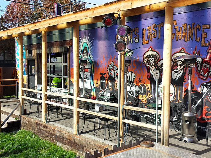The outdoor patio brings D&iacute;a de los Muertos vibes to Seattle's chili scene. Even the skeletons know where to find the good stuff.