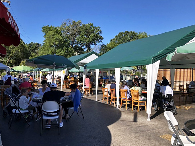 When weather permits, outdoor dining adds another dimension to the experience&mdash;pancakes simply taste better with a side of fresh air.