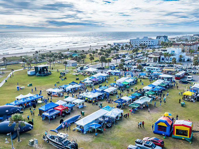 Festival season transforms the beachfront into a vibrant marketplace. Nothing says "community" quite like gathering by the shore to celebrate local culture and commerce.