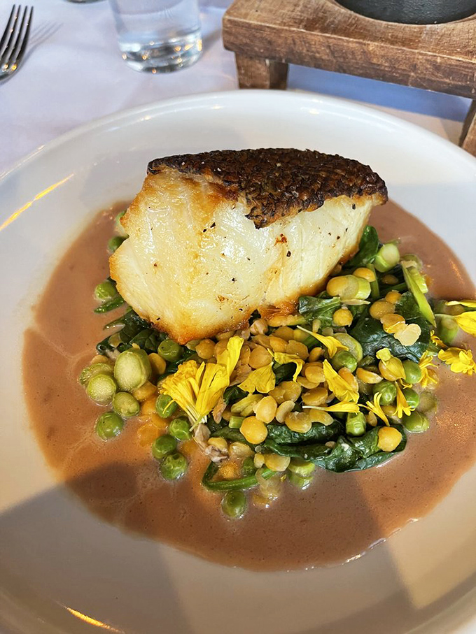 Sea bass so flaky and perfect it makes you wonder why you ever settled for fish sticks.