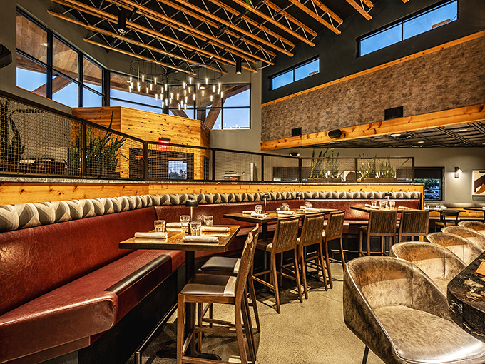 Booth seating that invites you to settle in and stay awhile. The kind of comfortable elegance that makes Tuesday night feel like Saturday.