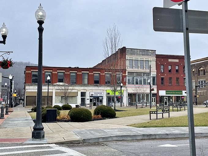 Wide sidewalks and historic storefronts create a pedestrian-friendly downtown where window shopping doesn't lead to wallet-emptying temptations.