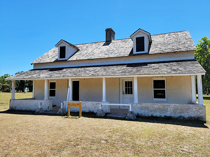 The saltwater swimming pool—now empty of everything but memories—once hosted splashing Carnegie children escaping Georgia's summer heat.