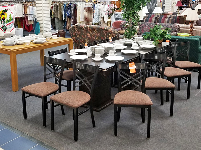 Dining sets that have hosted countless family dinners now await new conversations. This table has stories to tell&mdash;and more to collect.