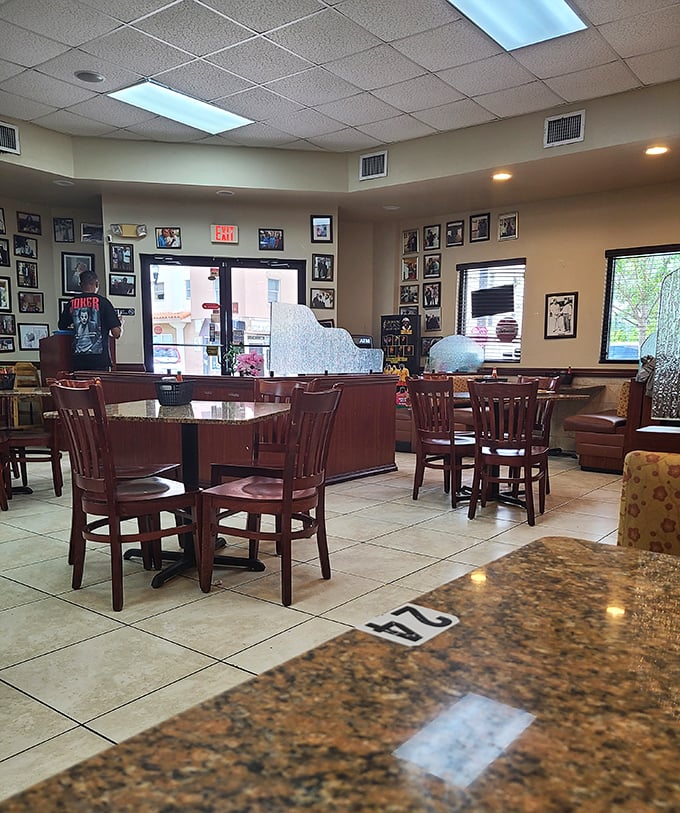 Morning light streams through windows onto empty tables that won't stay that way long &ndash; the calm before the delicious storm.
