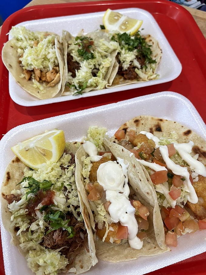 A taco lineup so beautiful it deserves its own red carpet, complete with lime wedges waiting for their close-up.