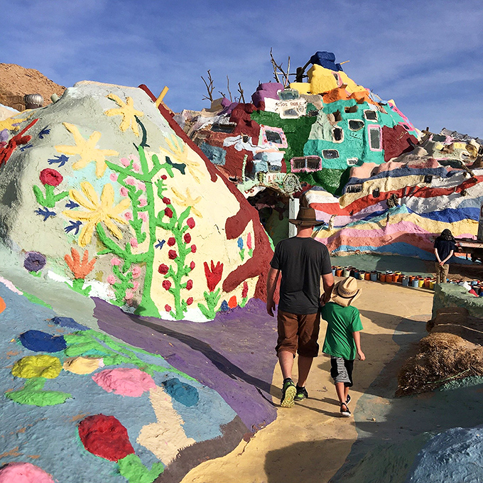 Scale becomes apparent when visitors walk the painted paths. What looks small from a distance reveals itself as monumental up close.
