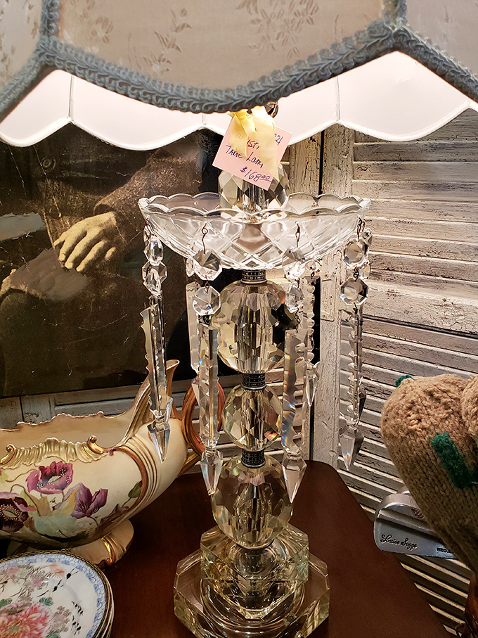 This crystal lamp with dangling prisms isn't just lighting&mdash;it's jewelry for your side table that throws rainbows across the room.