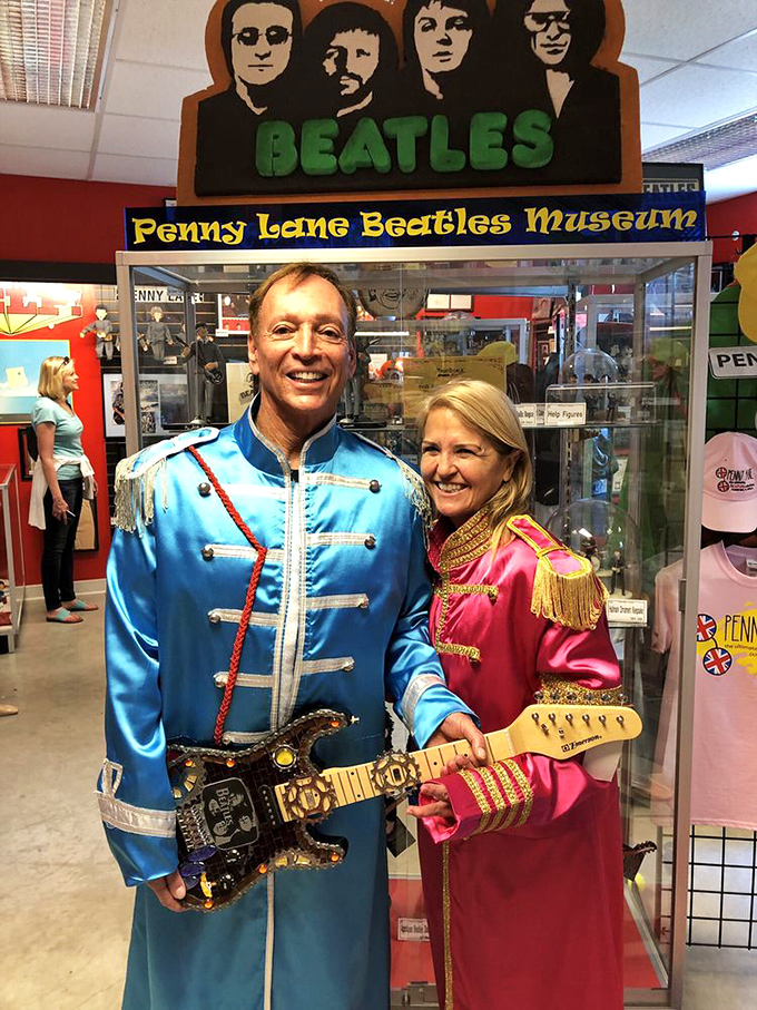 Dressed in Sgt. Pepper's style, these visitors embrace the full Beatles experience. When in Liverpool&mdash;or Dunedin&mdash;do as the Beatles would do!