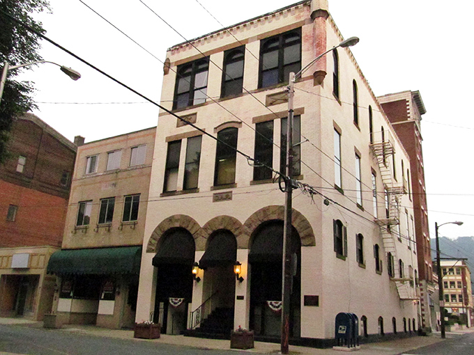 This stately cream-colored building in Johnstown showcases the town's architectural heritage, standing proudly in a community where retirees can live affordably.