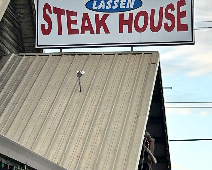 This unassuming metal-roofed building houses steak magic that draws hungry pilgrims to tiny Vina from miles around.