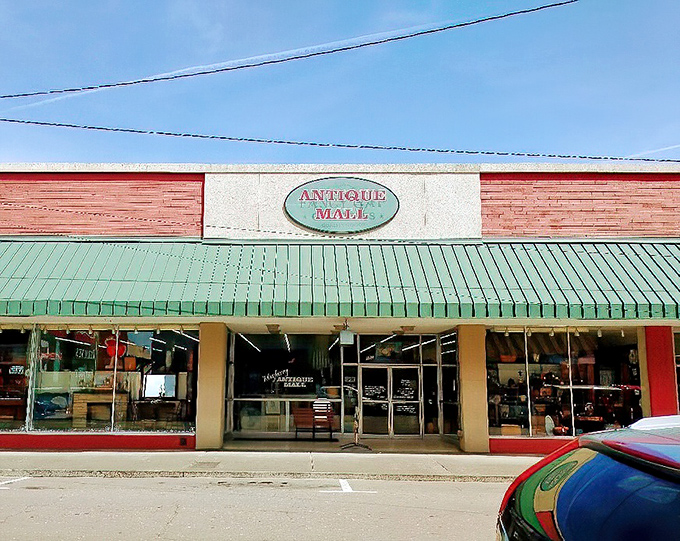 Mayberry Antique Mall's charming storefront invites visitors to step back in time through a portal of vintage finds.