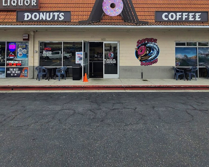 That surfing donut logo says it all &ndash; beach vibes and sweet treats in perfect harmony.