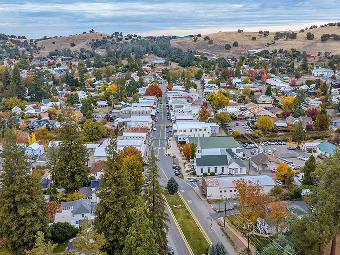 Sutter Creek's main drag looks like it's waiting for gold miners to return from their claims for a drink.