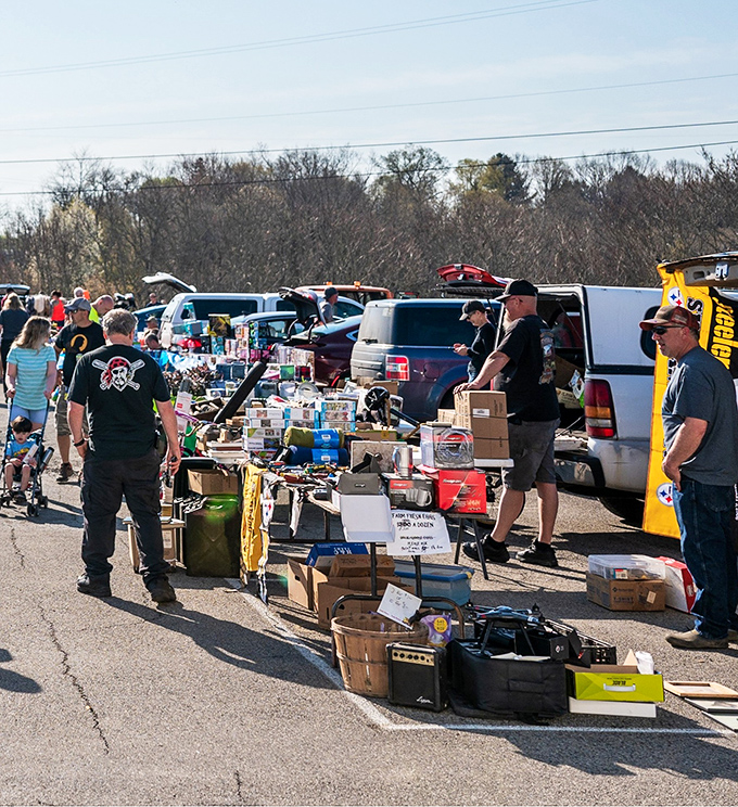 The aerial view of Butler Market reveals the organized chaos where seasoned shoppers know the best deals hide in plain sight.