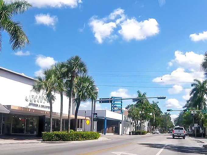 Colorful directional signs in downtown Homestead point the way to adventures, from art galleries to the nearby Everglades.