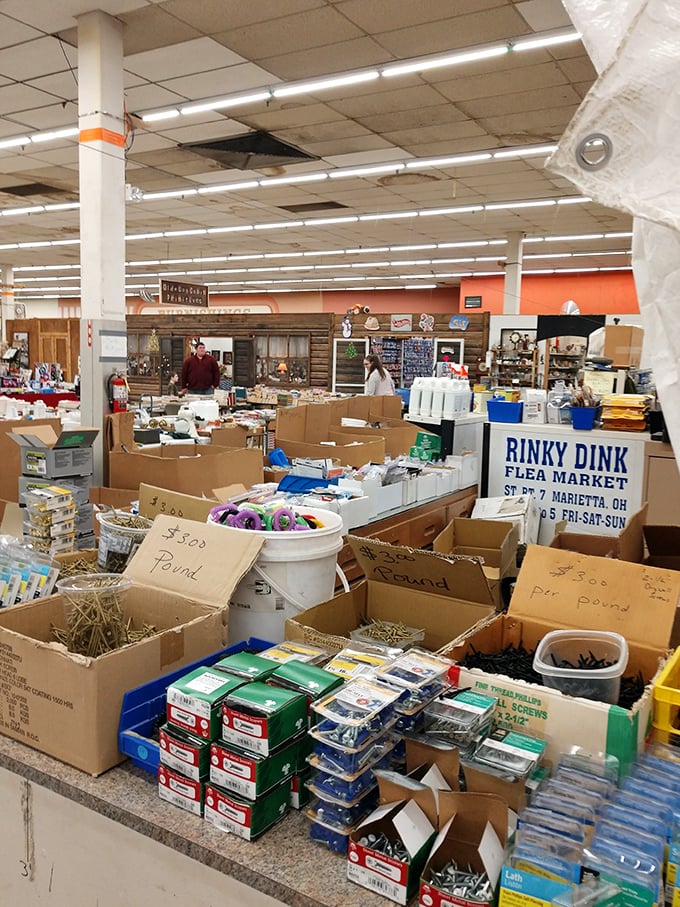 Boxes upon boxes of potential treasures at Rinky Dink&mdash;patience and persistence rewarded with unexpected finds.