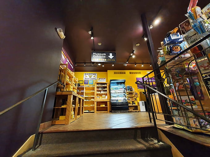 Stairs lead visitors to more mustard marvels, proving that condiment appreciation is truly a multi-level experience in Middleton.