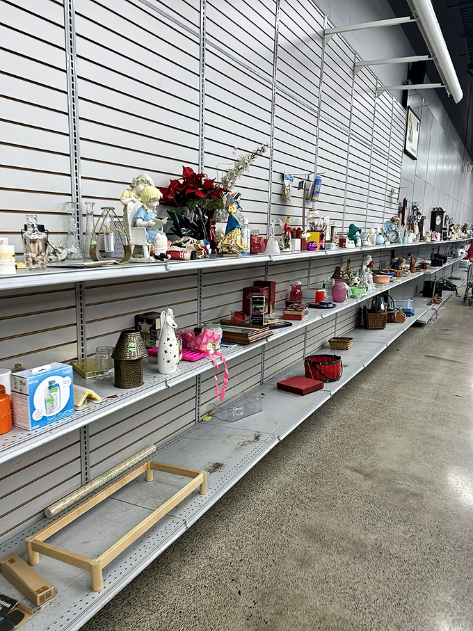 Knickknacks and novelties line the shelves like an indoor yard sale that never ends. One shopper's "what is that?" is another's "perfect!"