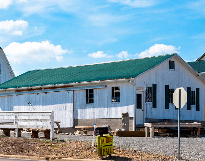 This unassuming white building might not win architectural awards, but inside lie antique treasures waiting for their next chapter to begin.
