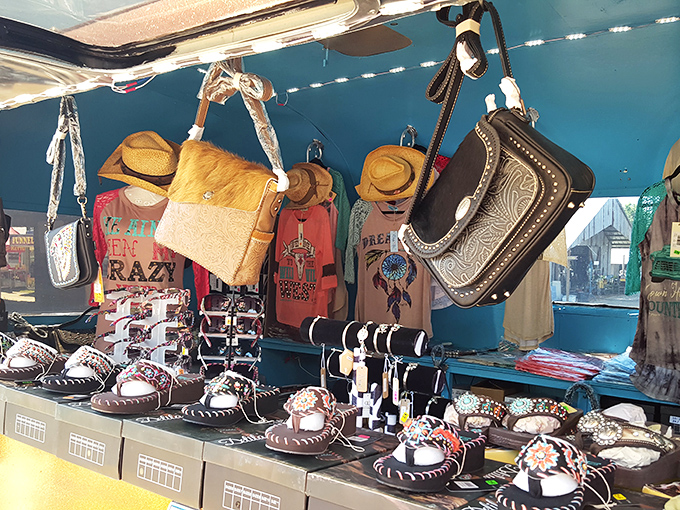 Western chic meets festival fashion. These embellished bags and colorful tops offer country style with enough sparkle to stand out at the parish fair.