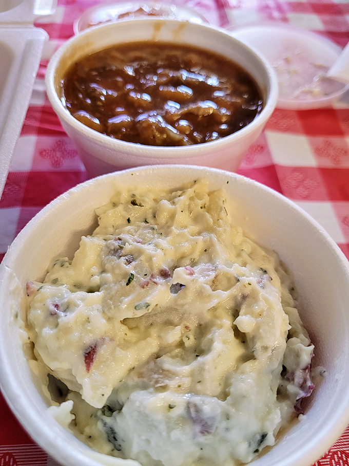 The baked beans and potato salad duo performs the essential supporting role to barbecue's headliner. These sides aren't afterthoughts&mdash;they're crucial ensemble members.