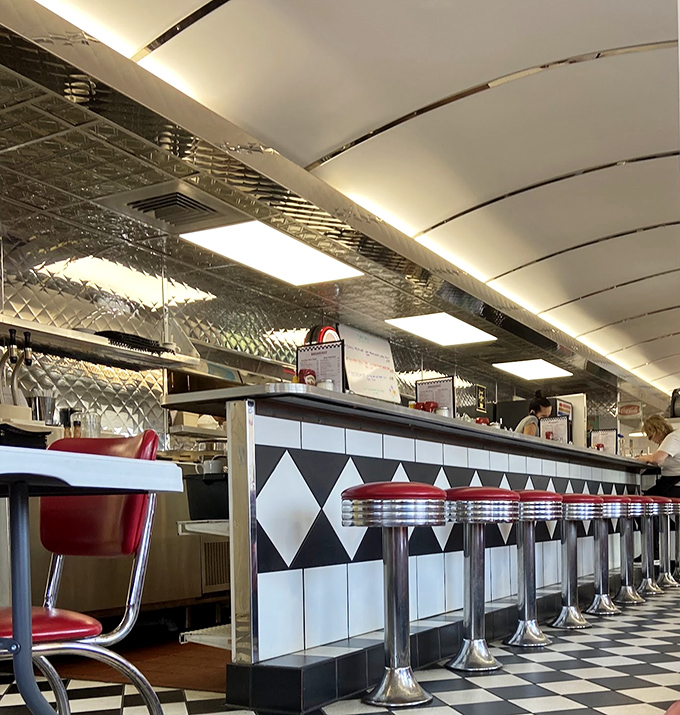 The counter where breakfast dreams come true. Those stools have supported generations of Clevelanders starting their day right.