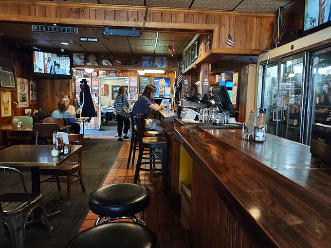 The bar area&mdash;where Pittsburgh sports play on TV, regulars exchange neighborhood news, and first-timers become converts over cold beer and hot food.
