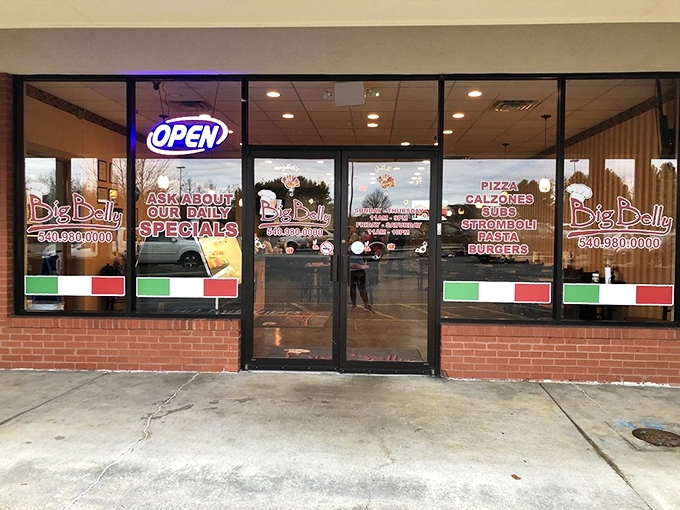 Big Belly's storefront proudly advertises its Italian-American offerings, from pizza to calzones, bringing a taste of Italy to Pulaski.