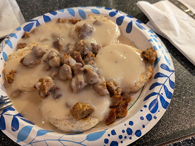 Biscuits and gravy that make you question why you ever eat anything else for breakfast. The answer to Monday morning blues.