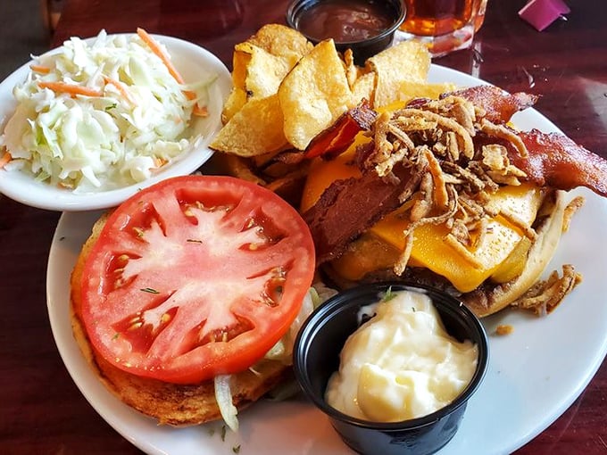 A burger that doesn't apologize for being indulgent. When the cheese melts just right and the bacon stands at attention, resistance is futile.