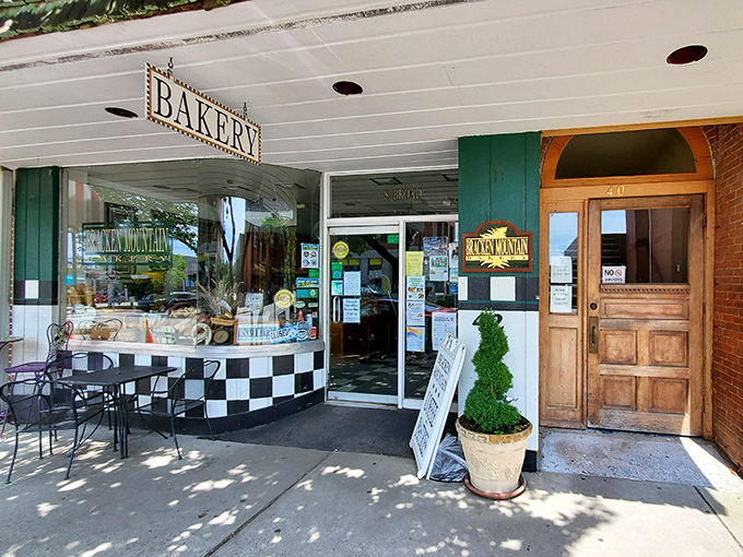Bracken Mountain Bakery's checkerboard counter promises the kind of treats that make "I'll just have a bite" the biggest lie you'll tell all day.