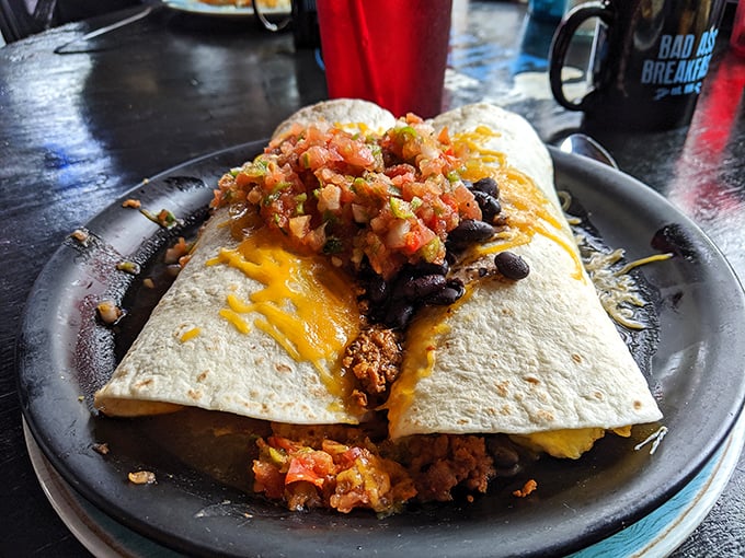This breakfast burrito doesn't just satisfy hunger&mdash;it abolishes it, with melted cheese, black beans, and fresh salsa creating flavor in every bite.