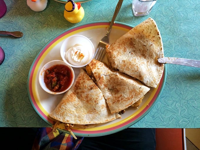 Quesadillas for breakfast? Genius! This griddled wonder with its salsa sidekick proves cheese belongs at every meal of the day.