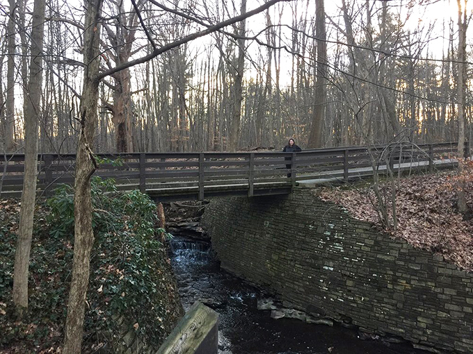 A rustic bridge crosses a woodland stream nearby&mdash;proving that every proper castle needs its own charming surroundings to complete the fairy tale.