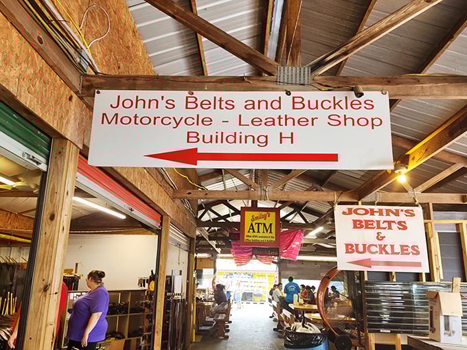 Follow the signs to leather paradise! John's Belts and Buckles promises motorcycle accessories that are both functional and fashion-forward.