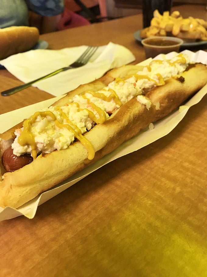 The footlong&mdash;where chili and coleslaw create a harmony so perfect, symphony conductors should take notes. Yellow mustard provides the high notes.