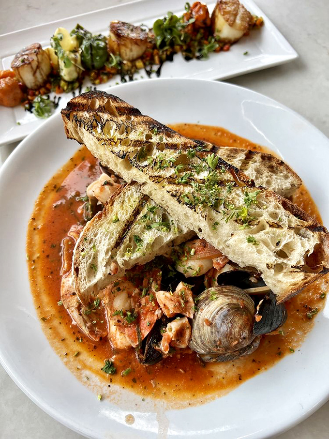 Another angle on that magnificent cioppino&mdash;where tomato broth becomes a hot tub for the ocean's most delicious residents.