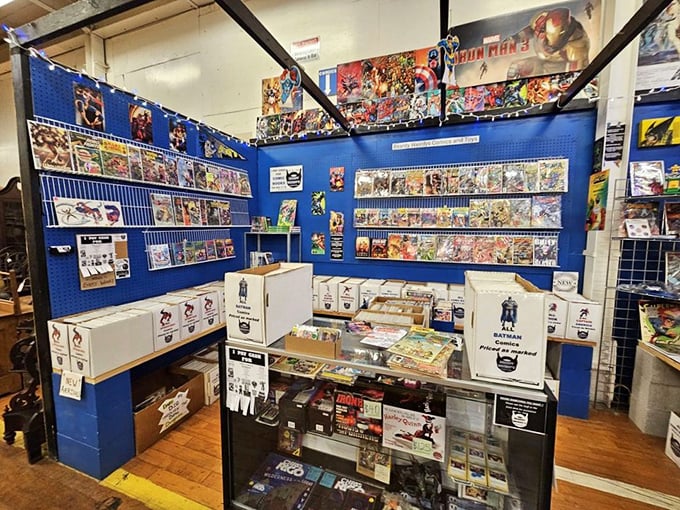 Step inside a collector&rsquo;s dream and explore rows of vintage comics. You&rsquo;ll find endless nostalgic treasures waiting for you here.