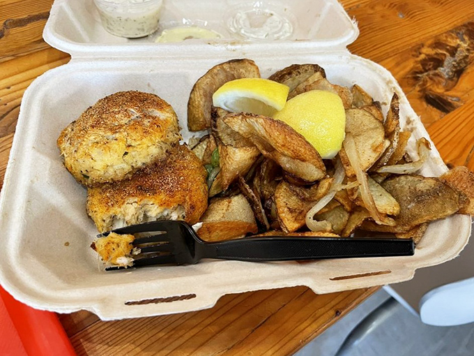 These crab cakes with golden potatoes aren't just lunch&mdash;they're edible proof that sometimes the simplest pleasures are the most profound.