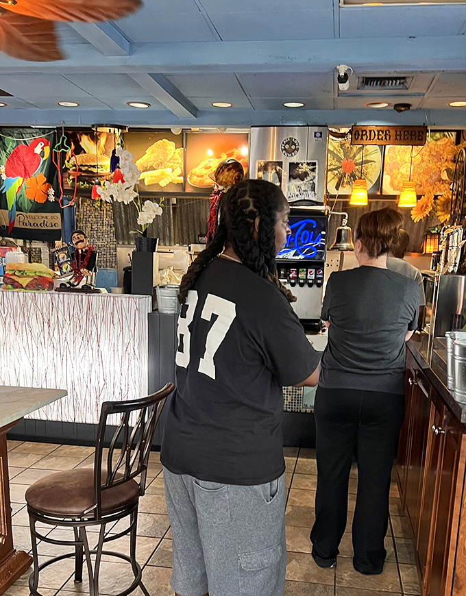 Where the magic happens &ndash; the ordering counter where dreams of Cajun delights begin their journey from kitchen to table. 