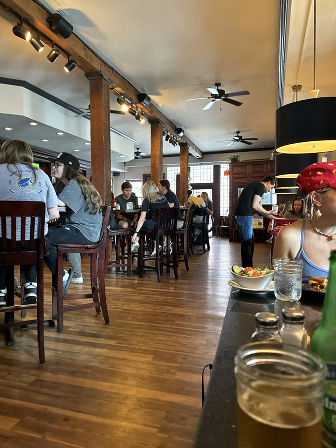 The dining room hums with the universal language of satisfied customers. Notice nobody's looking at their phones&mdash;the food has their full attention.