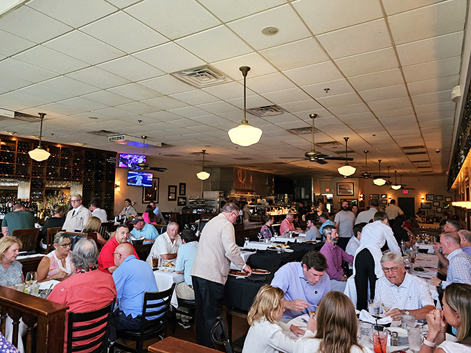 A full dining room speaks volumes&mdash;these aren't just customers; they're people who've made the right decision about where to spend their evening.