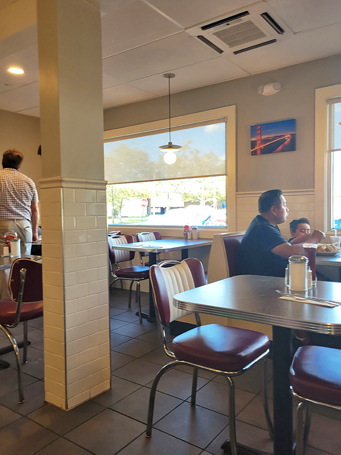 Classic diner tables where memories are made between coffee sips and where "just one more bite" becomes everyone's favorite phrase.