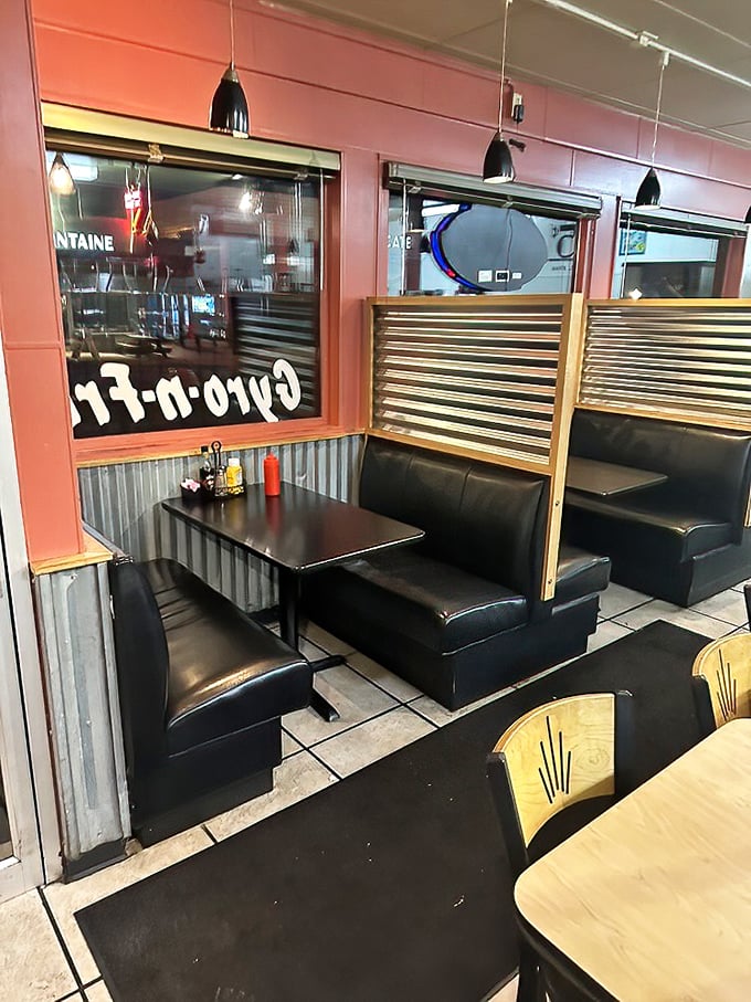 These booths have witnessed first dates, business deals, family celebrations, and countless coffee refills. If vinyl could talk, what stories these seats would tell.