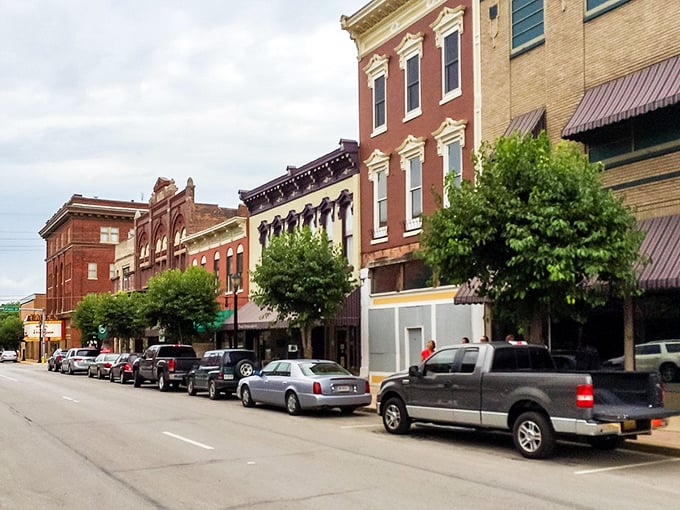 Downtown storefronts stand shoulder to shoulder like old friends sharing stories. These buildings have watched fashion trends come, go, and come again.